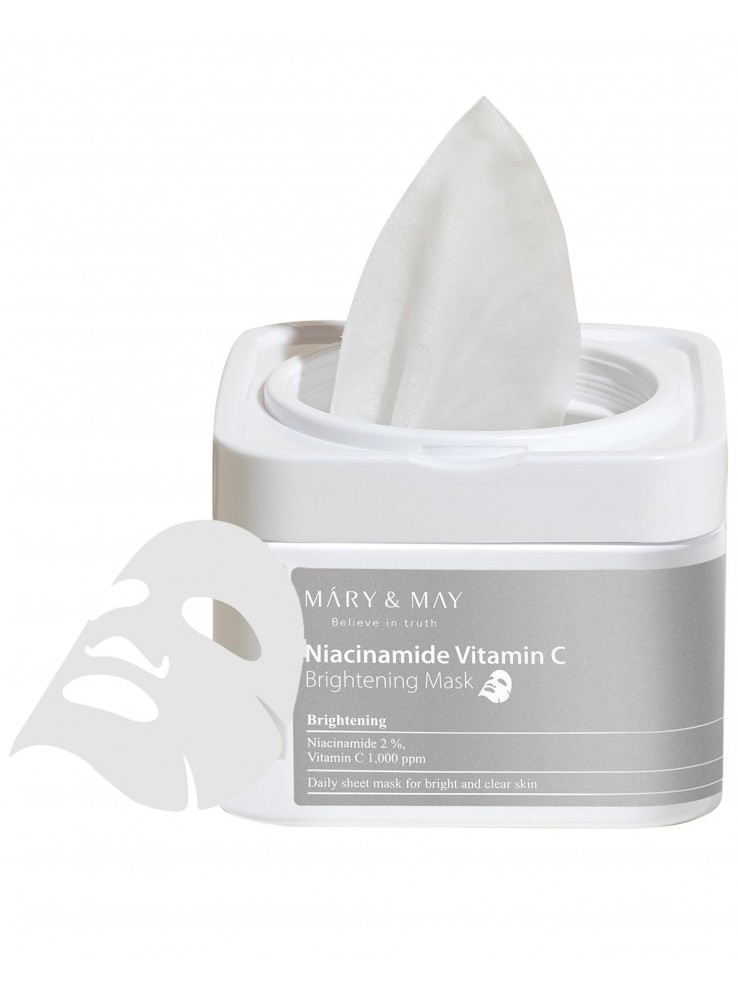 Mary & May Niacinamide Vitamin C Brightening Mask 30 pcs - Korean Queens